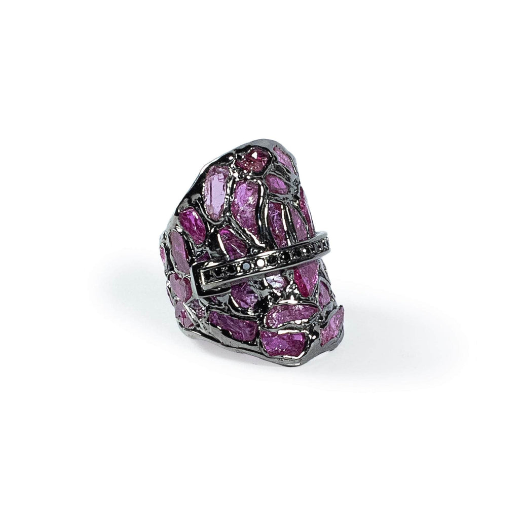 German Kabirski Amate Rough Ruby and Spinel Ring – High End Beauty
