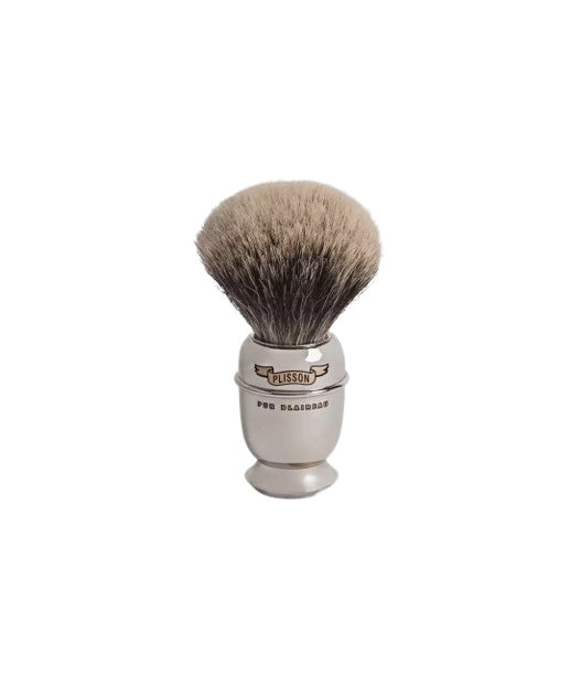 Plisson 1808 Brass Antique Nickeled & White Genuine Badger Shaving ...
